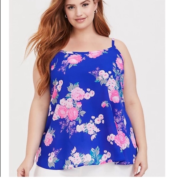 torrid | Tops | Torrid Blue Pink Relaxed Camisole | Poshmark
